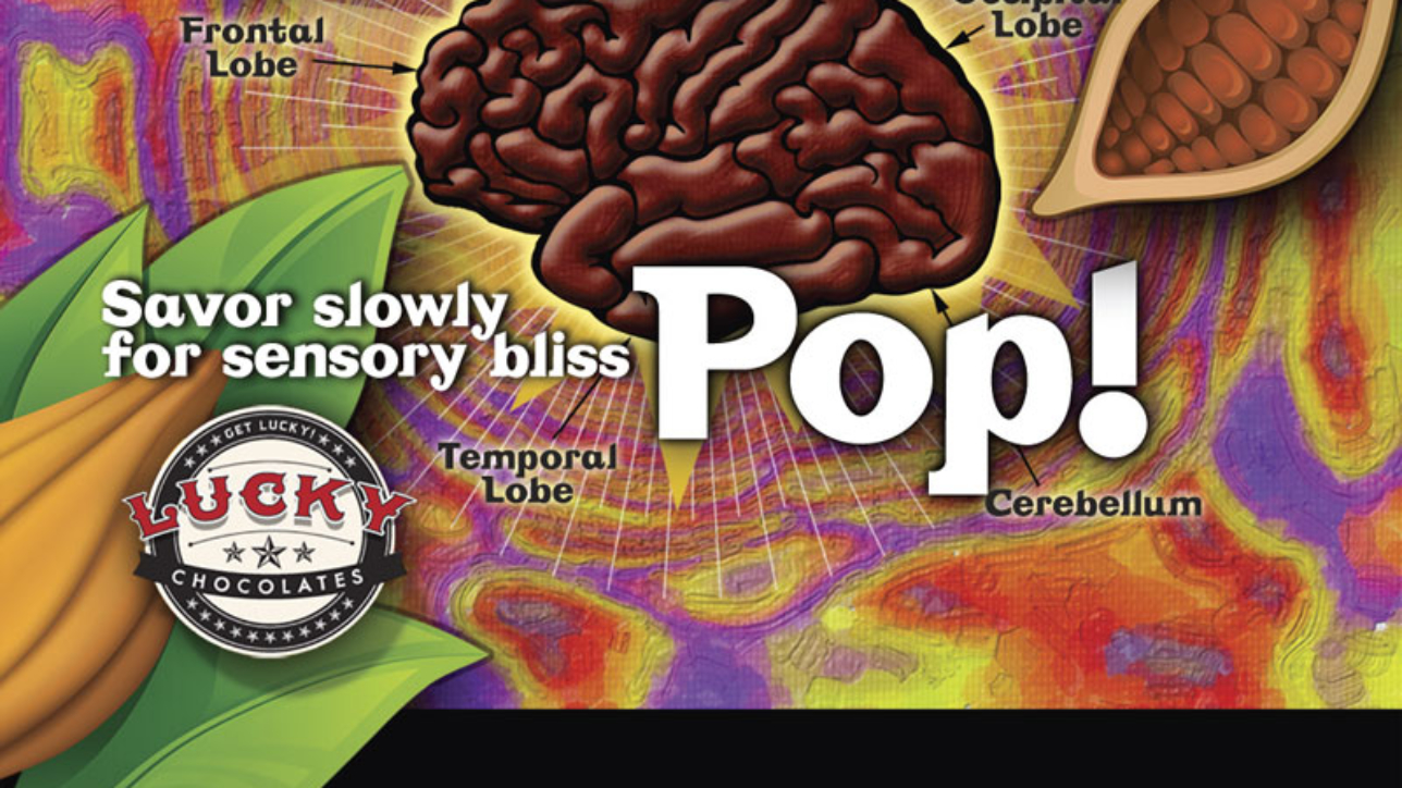 Label design for chocolate pop candy stick